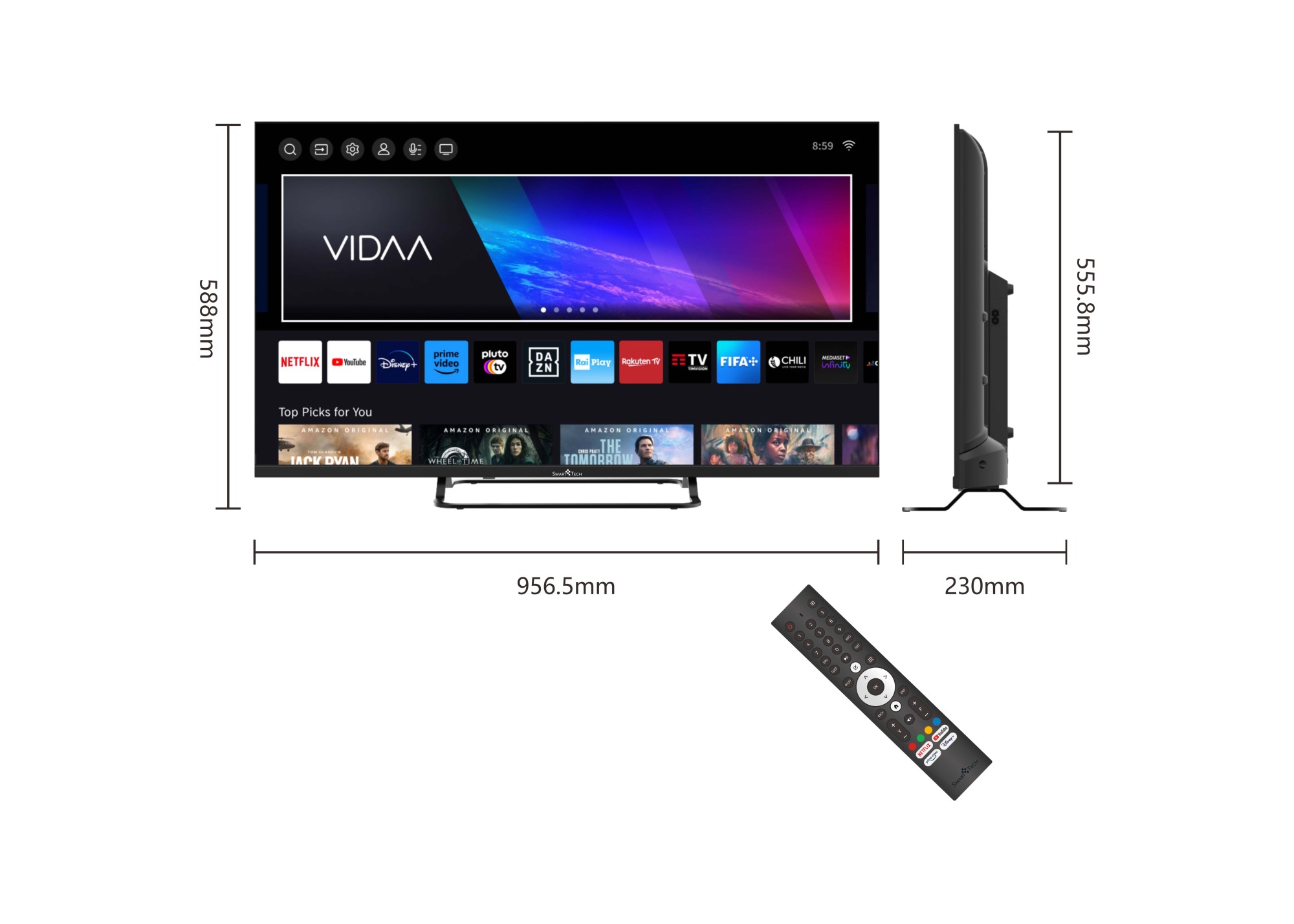 43" 1V 4K UHD LED VIDAA Smart TV